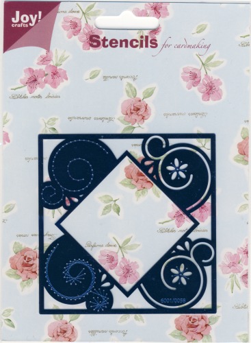 Joy! Schablone 58 - Raute mit Blumen und Ranken - Bastelstube Michaelis